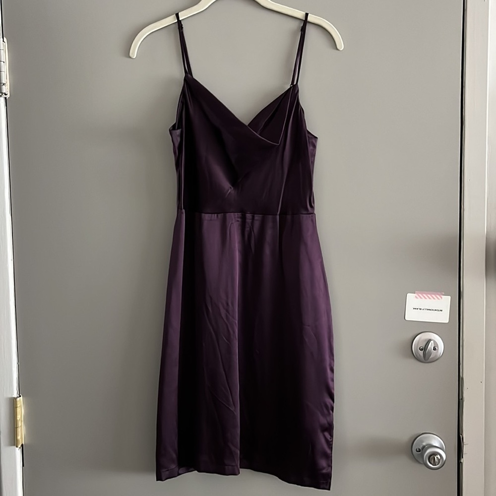 Reformation Silk Dark Purple Dress - Gem